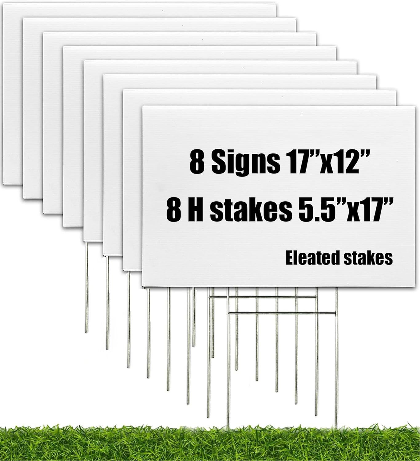 Amazon.com : WENWELL 8 Blank Yard Signs with Stakes - Writable ...