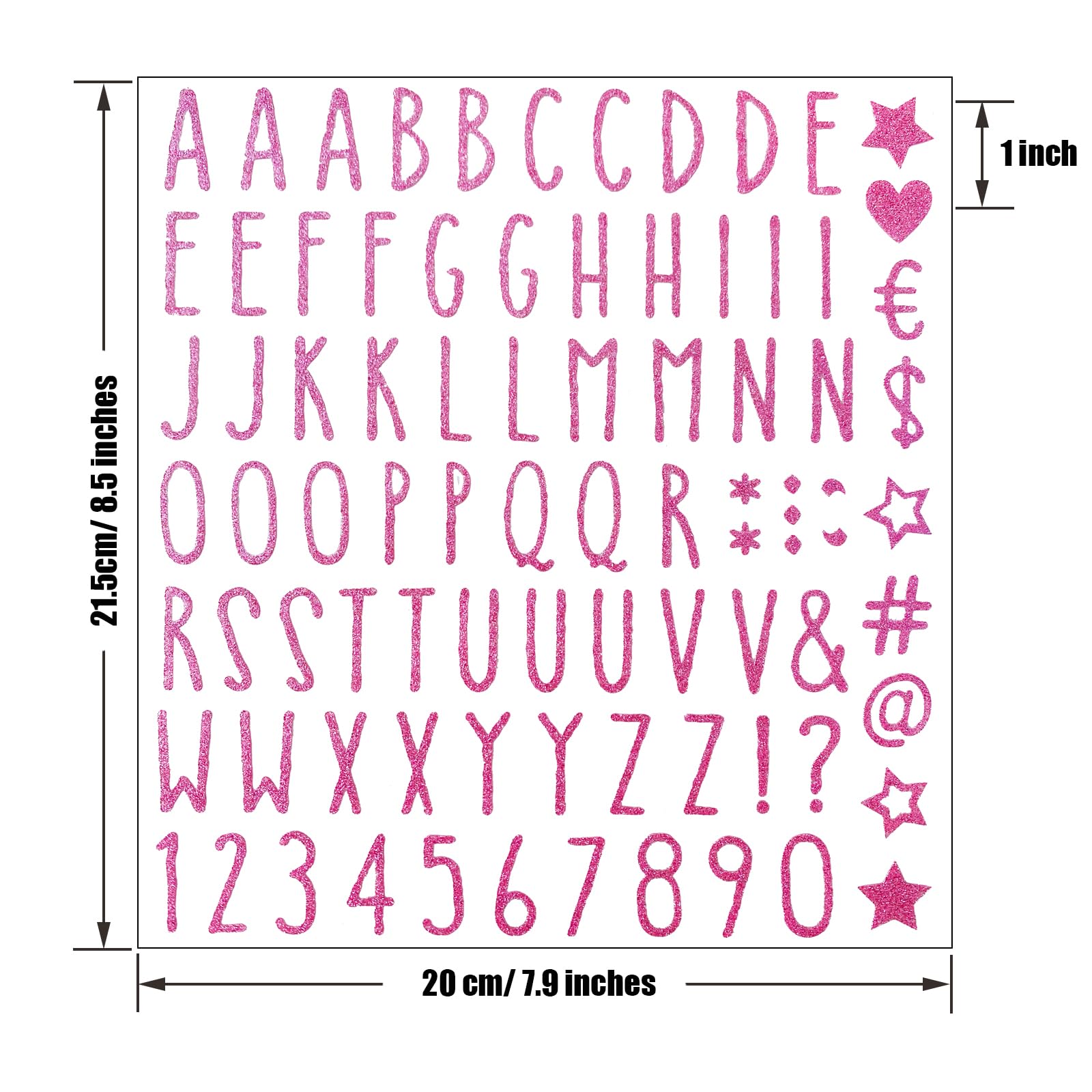 Snapklik.com : Waynoda Glitter Alphabet Letter Stickers 800 Pieces 10 ...