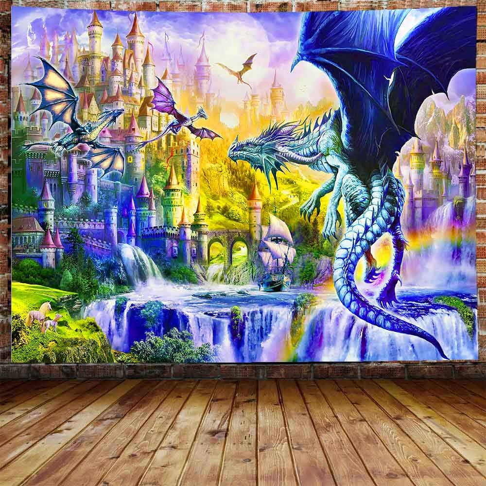 Fantasy Castles With Dragons