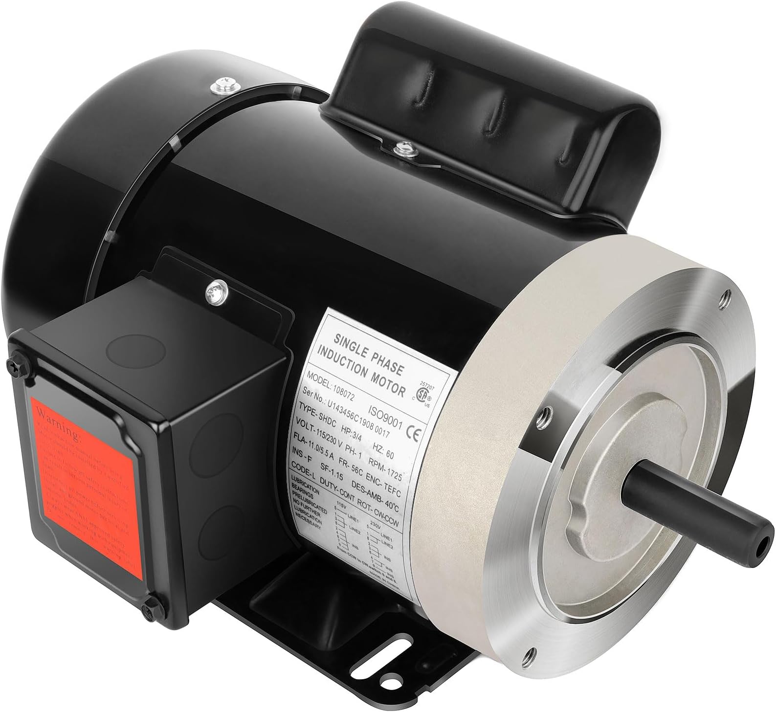 3/4 hp 1725 RPM 56Z Frame 115V Split Phase Rigid Base Motor Century ...