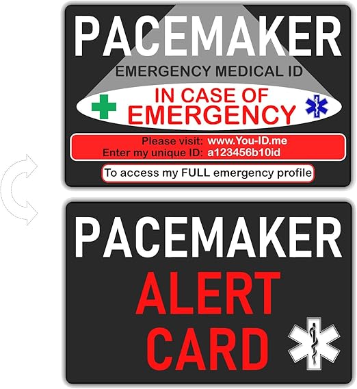 Pacemaker Alert Bracelet,Medical ID Card or Set.Arrhythmias Emergency ...