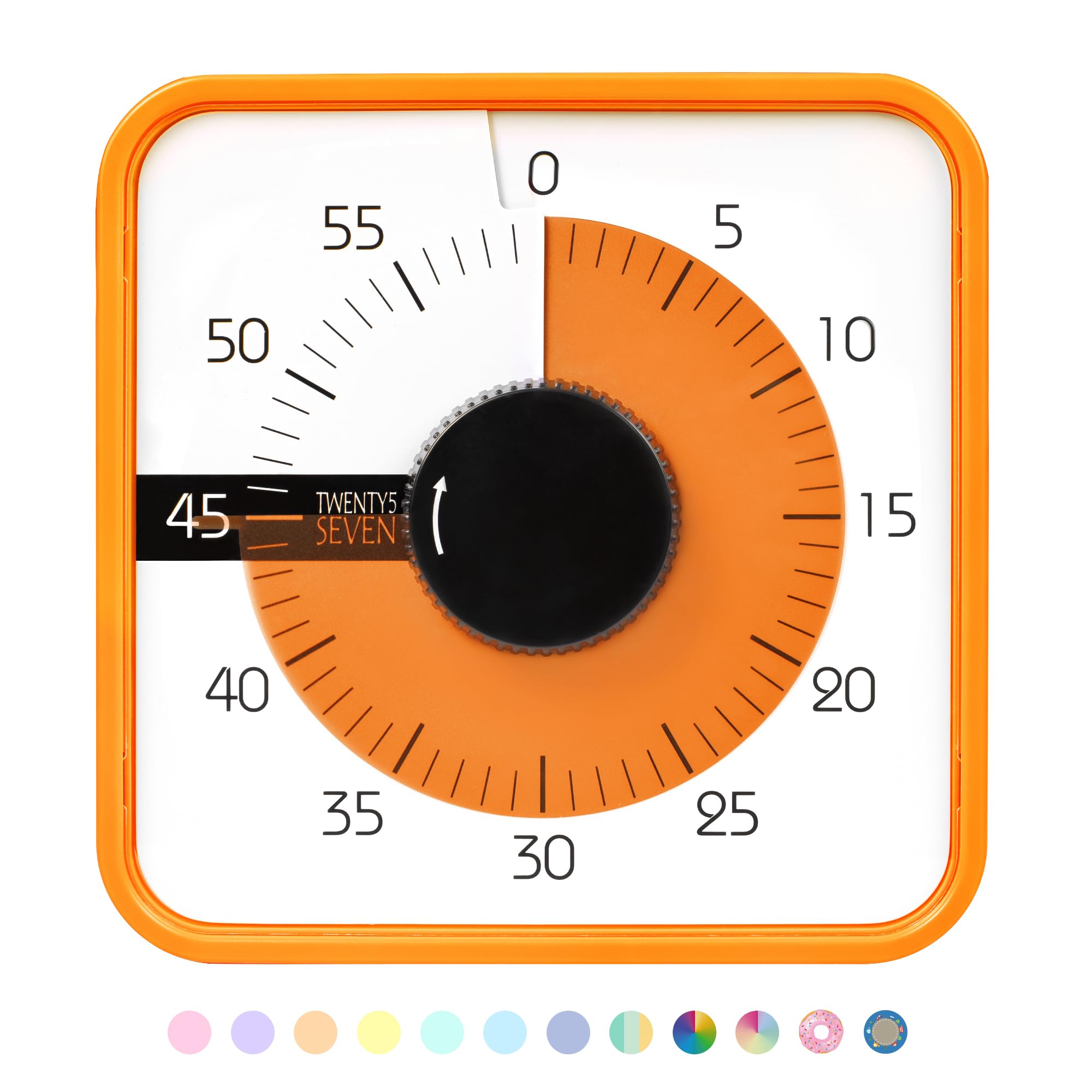 TWENTY5 SEVEN Countdown Timer 7.5 inch; 60 Minute 1 Hour Visual Timer ...