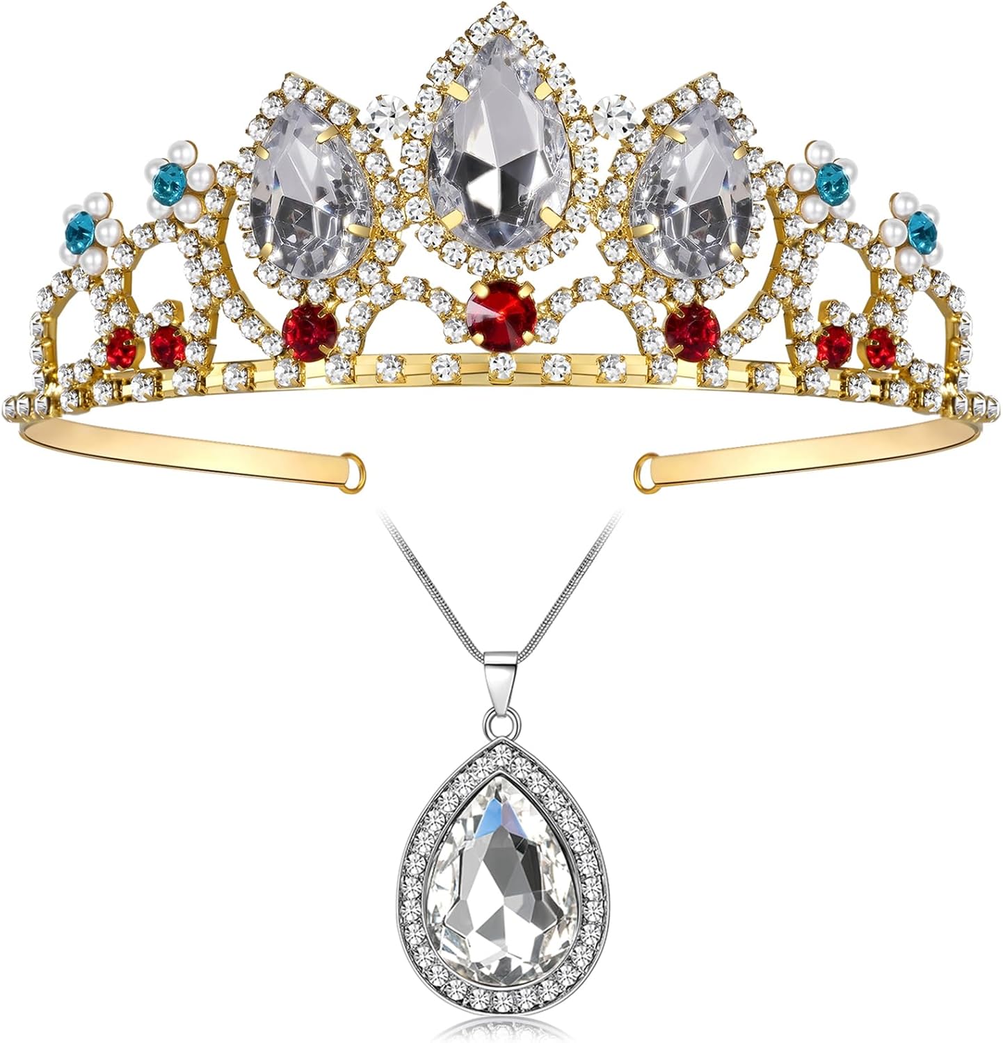 Amazon.com: Princess Crown Girls Crystal Tiara Sparkle Gold Crown ...