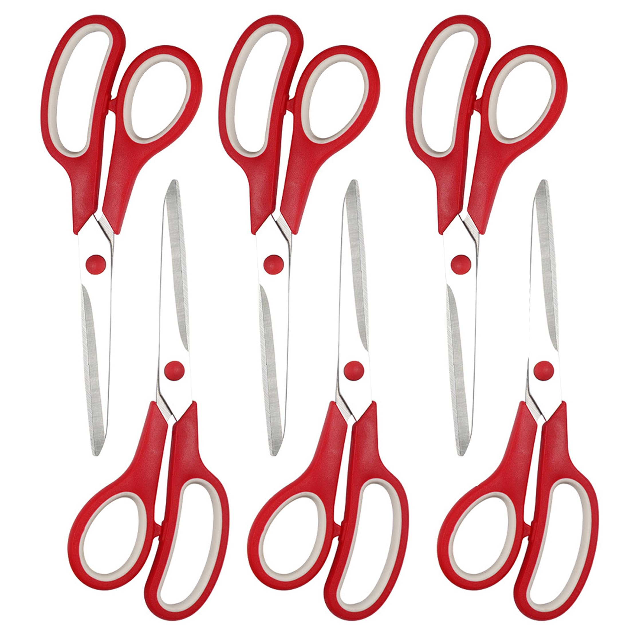 Amazon.com: Red Scissors Bulk, Rkqoa 8" All Purpose Scissors Pack of 6 ...