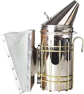 Amazon.com : Stainless Steel Bee Hive Smoker with Heat Shield, Beekeeping Equipment,Beekeeping ...