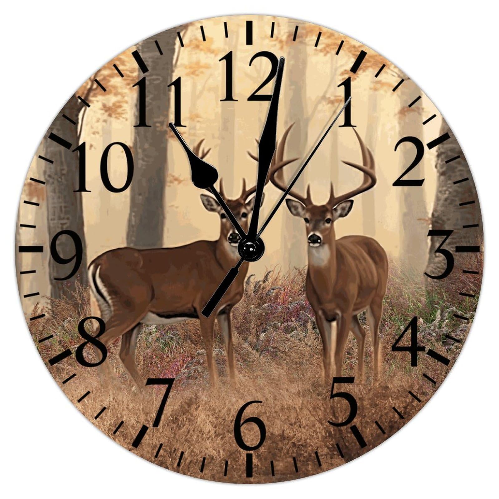 Amazon.com: ArogGeld Deer Buck PVC Wall Clock Deer Hunting Large Wall ...