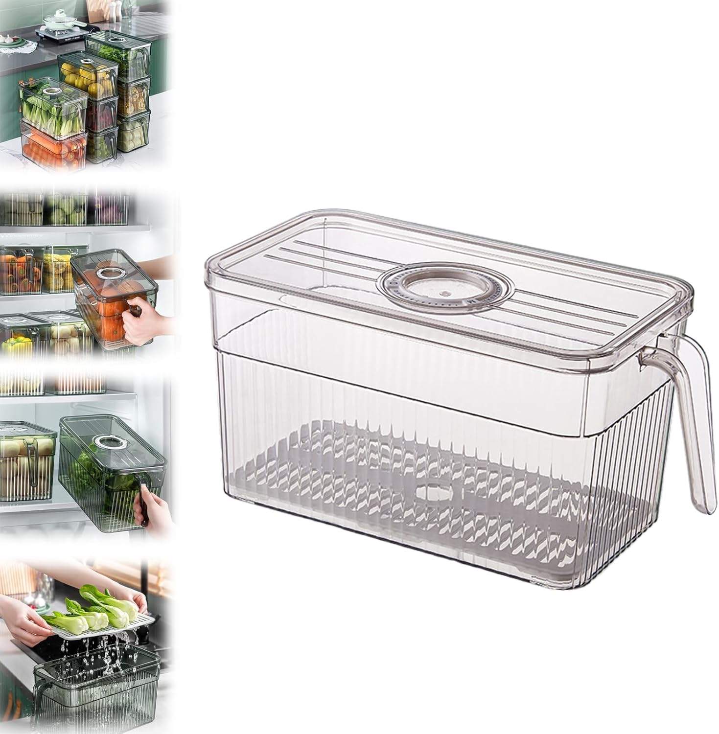 Amazon.com: Unbreakable kitchen storage Basket, Stackable Fridge ...