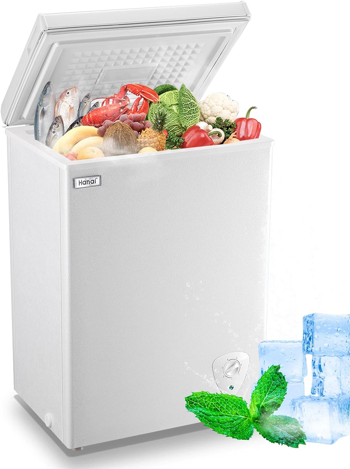 Amazon.com: WANAI Chest Freezer 3.5 Cubic Feet Compact Freezers with ...