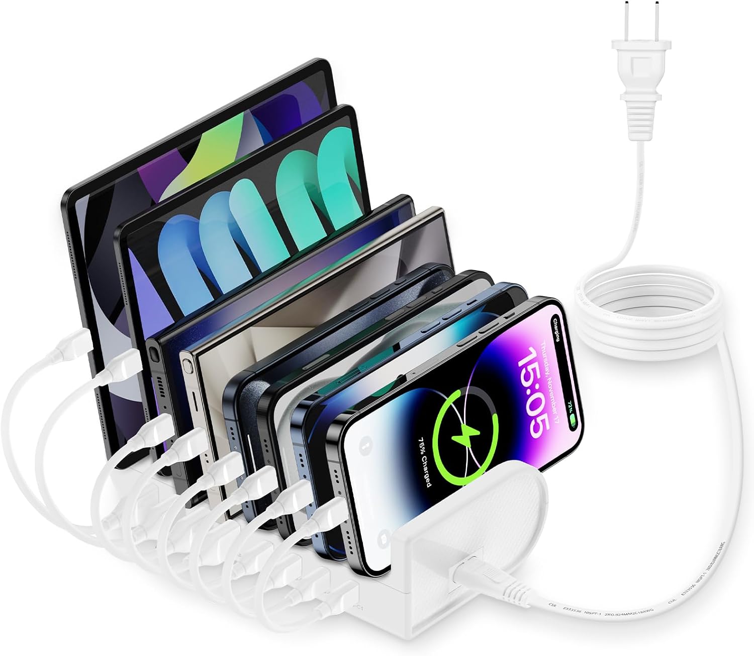 Amazon.com: Charging Station USB Charger Block for iPhone 16e 16 Pro ...