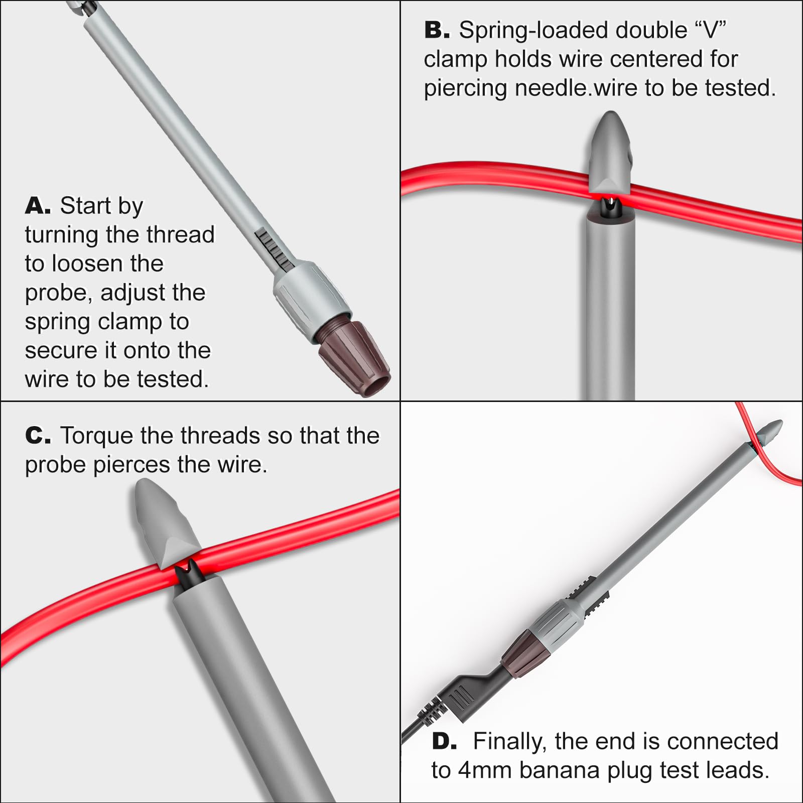 Snapklik.com : Goupchn 2PCS Heavy Duty Wire Piercing Probes Insulation ...