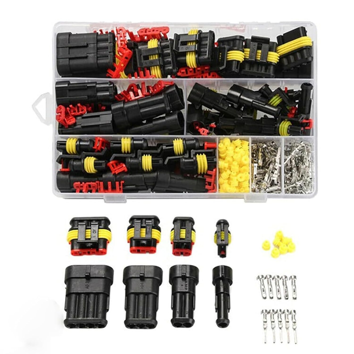 352Pcs Automotive Electrical Connectors - Waterproof Terminals, 1/2/3/4 ...