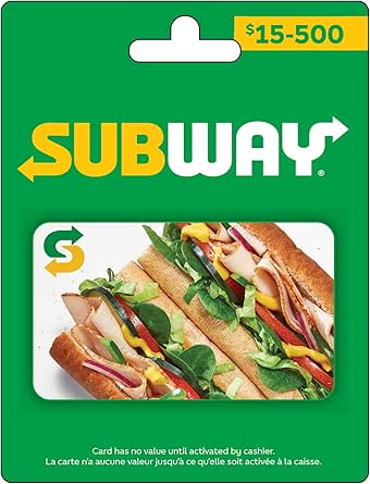 Subway Gift Card $50 : Amazon.ca: Office Products