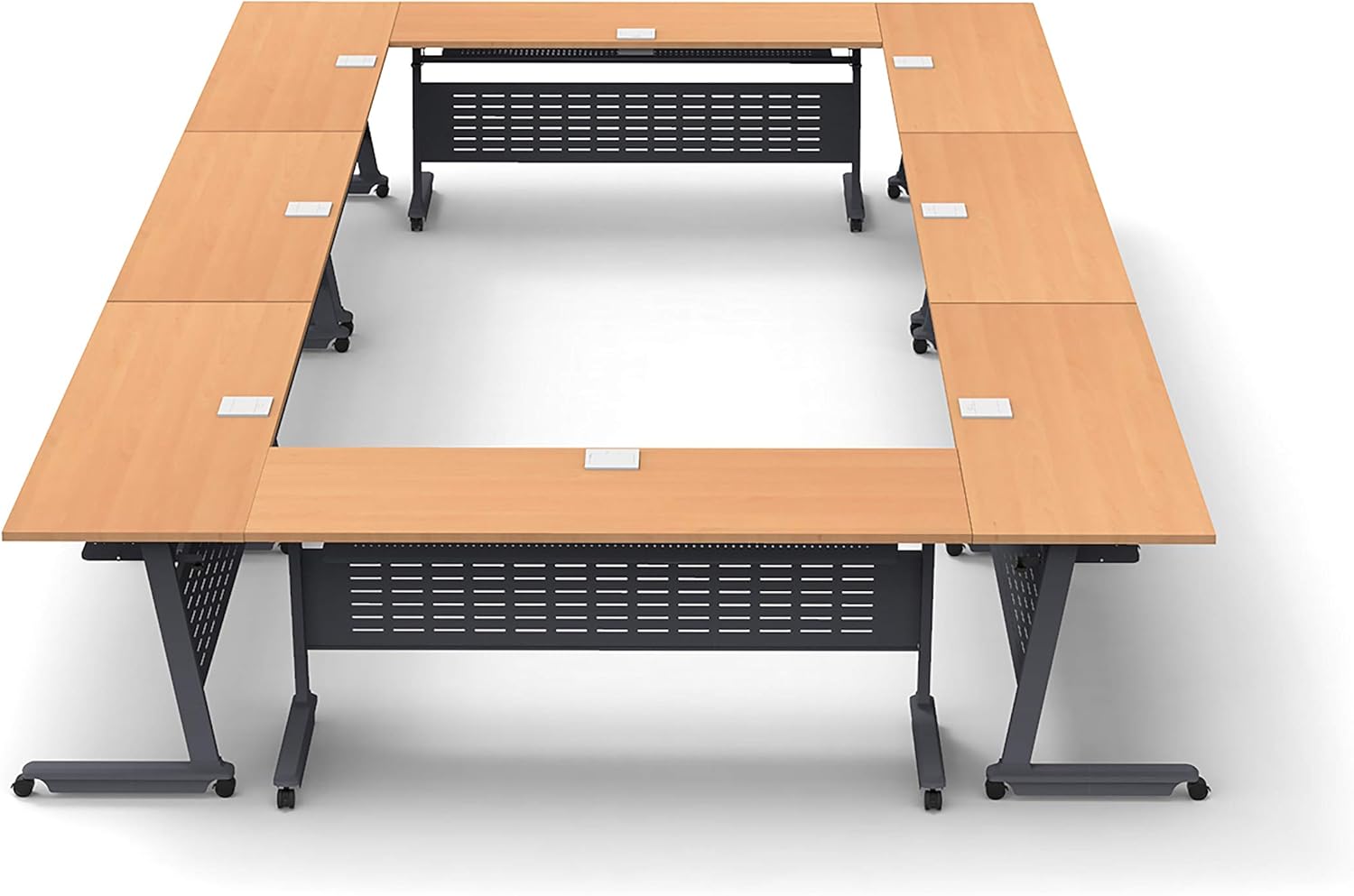 Amazon.com: 16 Person Tables Training Model 5597 8pc Beech Folding ...