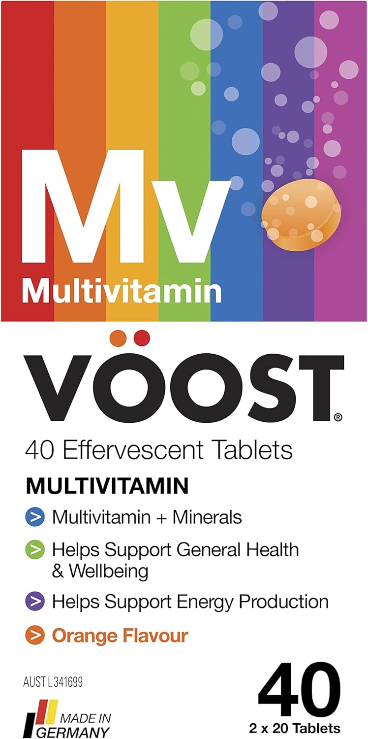 VÖOST Multivitamin Orange Effervescent Tablets 40 Pack : Amazon.com.au ...