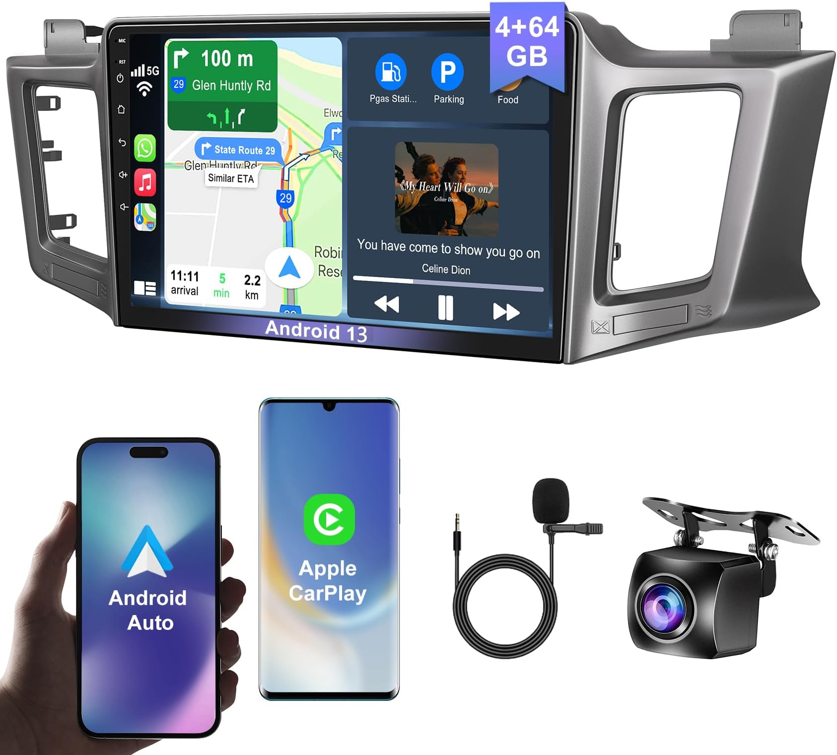 Amazon.com: Android 13 4G+64G Car Radio Stereo for Toyota RAV4 2013 ...