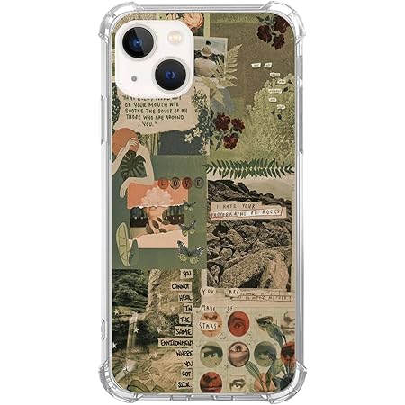 Amazon.com: SVNICFYA Aesthetic Green Collage Phone Case for iPhone 14 ...