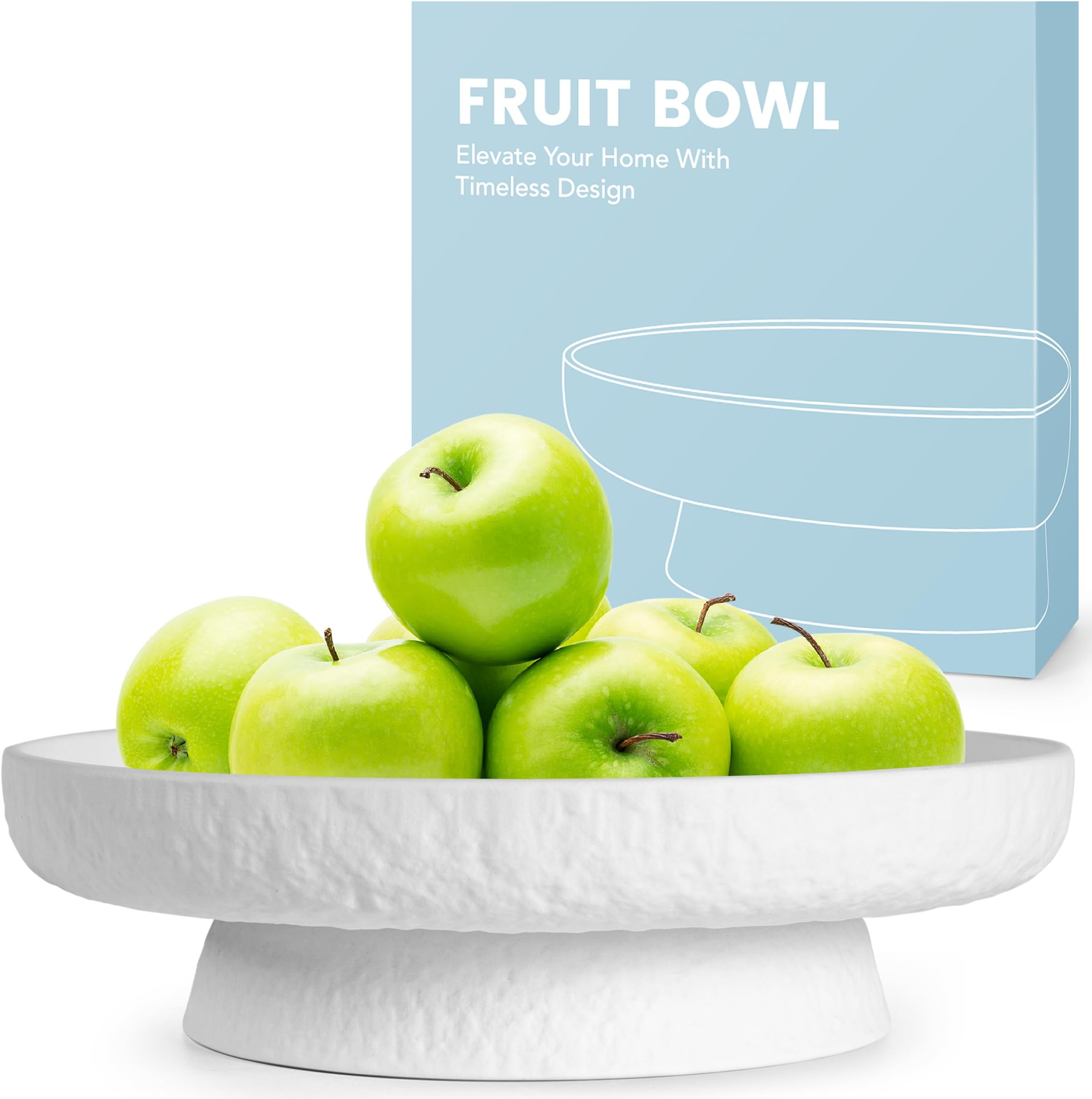 Amazon.com: nambe Chevron Fruit Bowl – White Marble and Acacia Wood ...