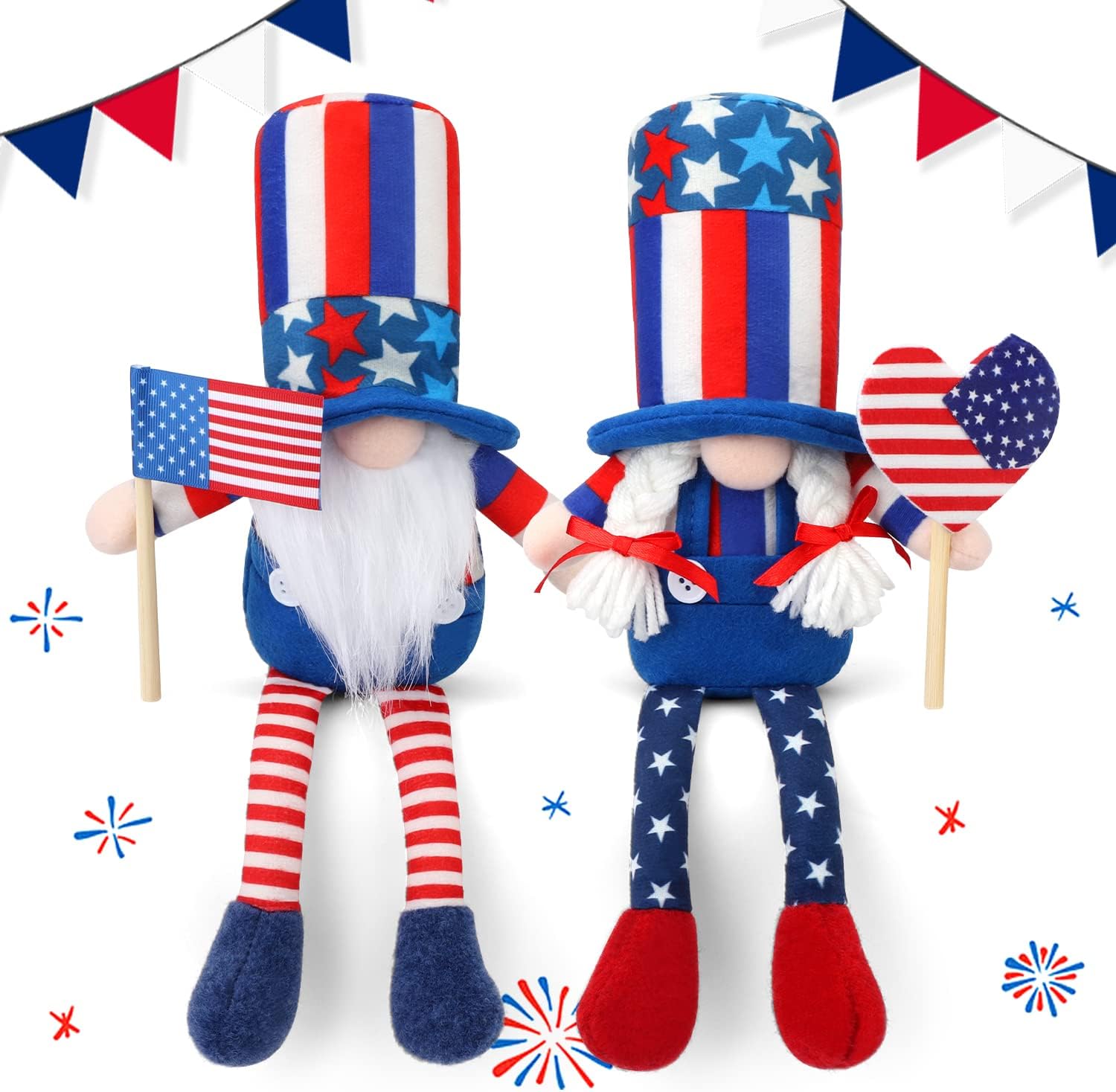 Amazon.com: Noideeer 4th of July Gnomes Plush Decorations, Handmade ...