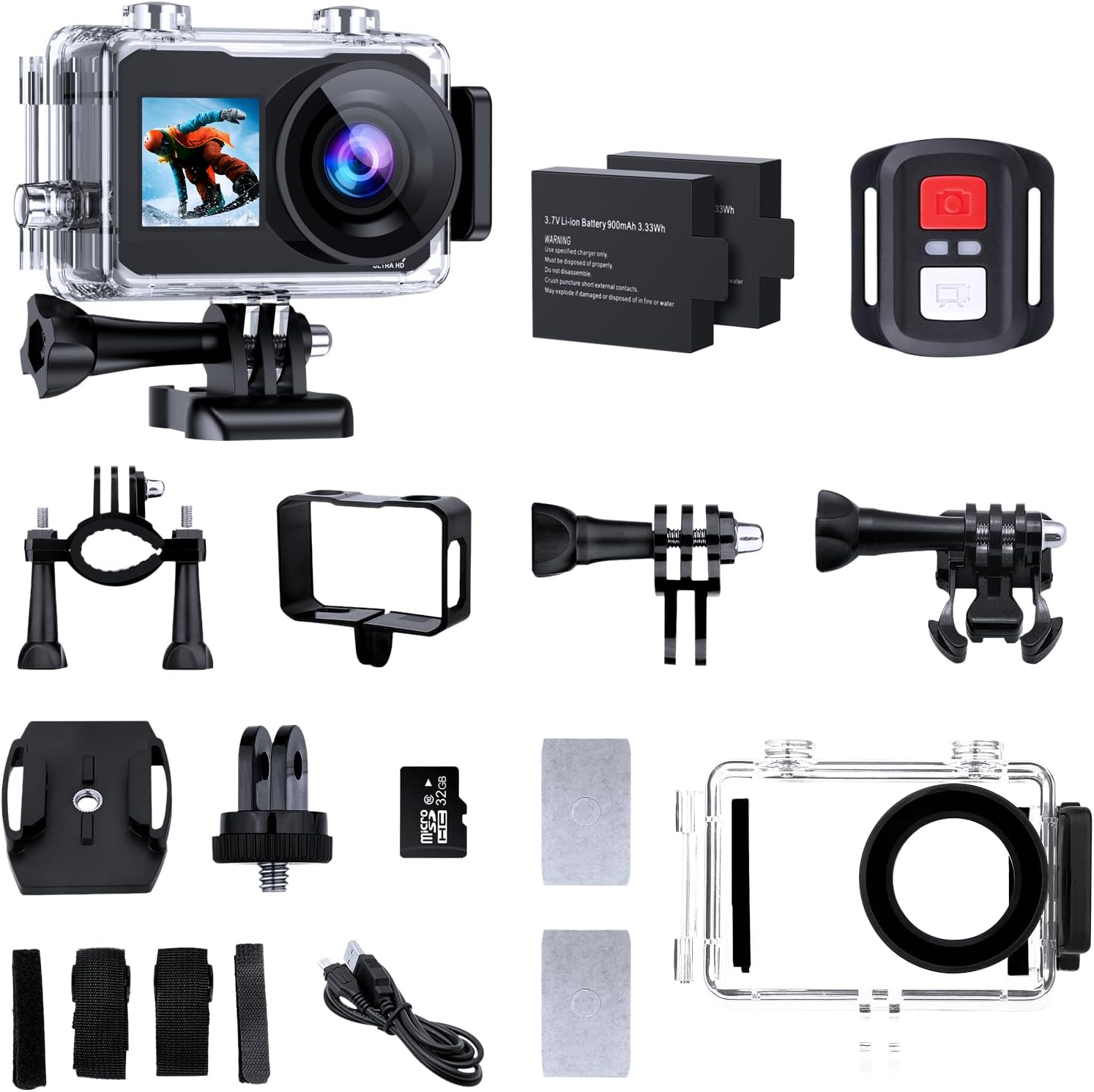 Amazon.com : Action Camera 4K30FPS,40m/131ft Ultra HD Underwater ...