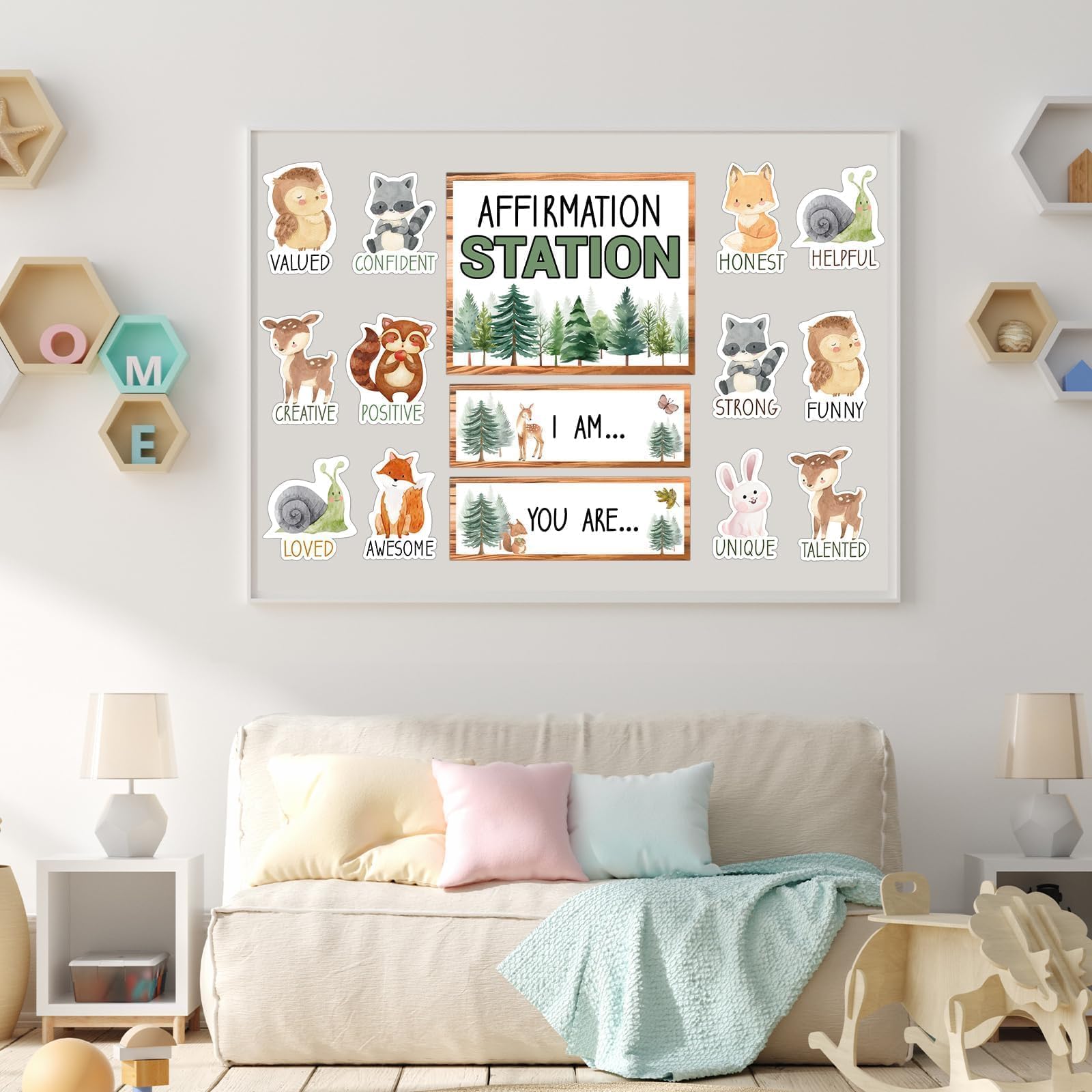 Composition Book Classroom Decor 27 Pcs Woodland Affirmation Station ...