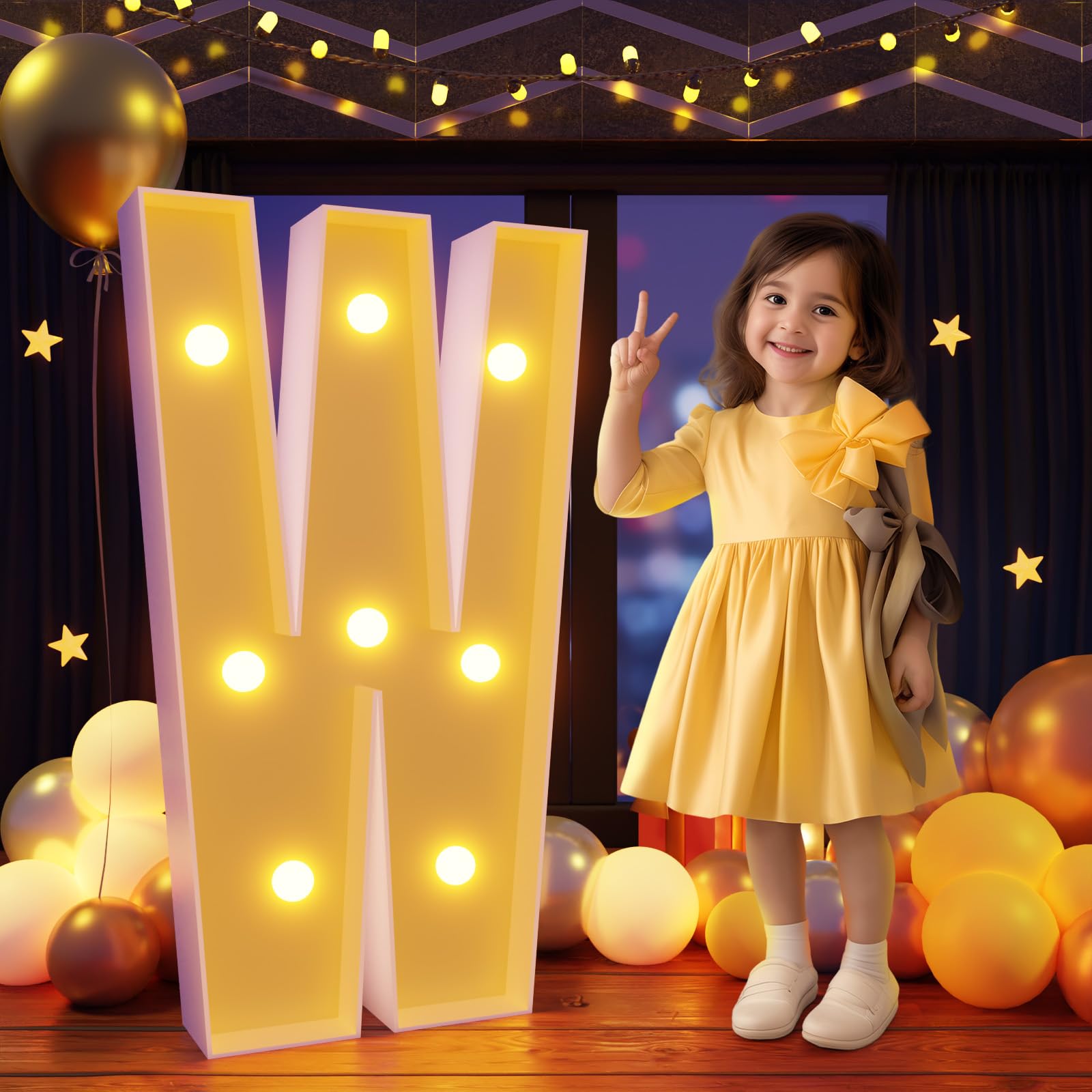 Amazon.com: imprsv 3FT Marquee Light Up Letters W, Large Light Up ...