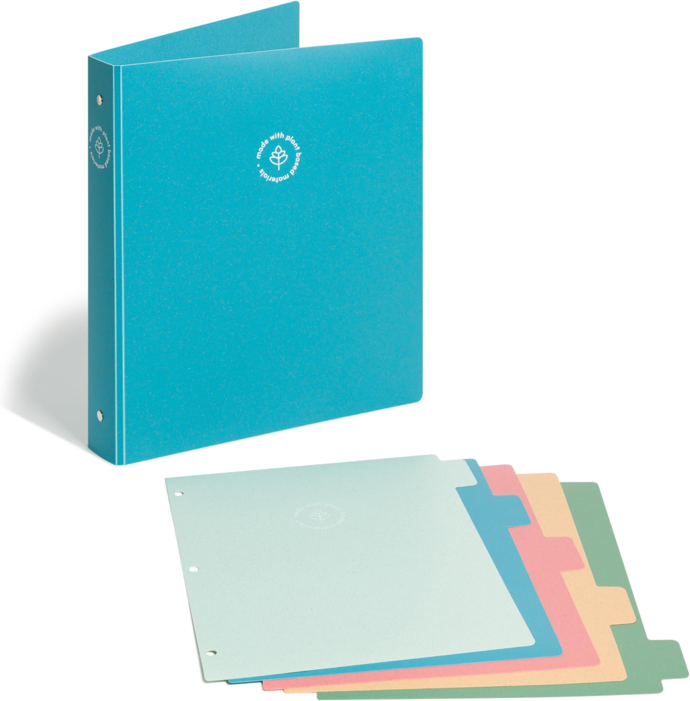Amazon.com : U Brands U-Eco Poly 1" Binder + 5 Tab Divider Set, 8.5'' x 11'', Ocean, Two-Pockets ...