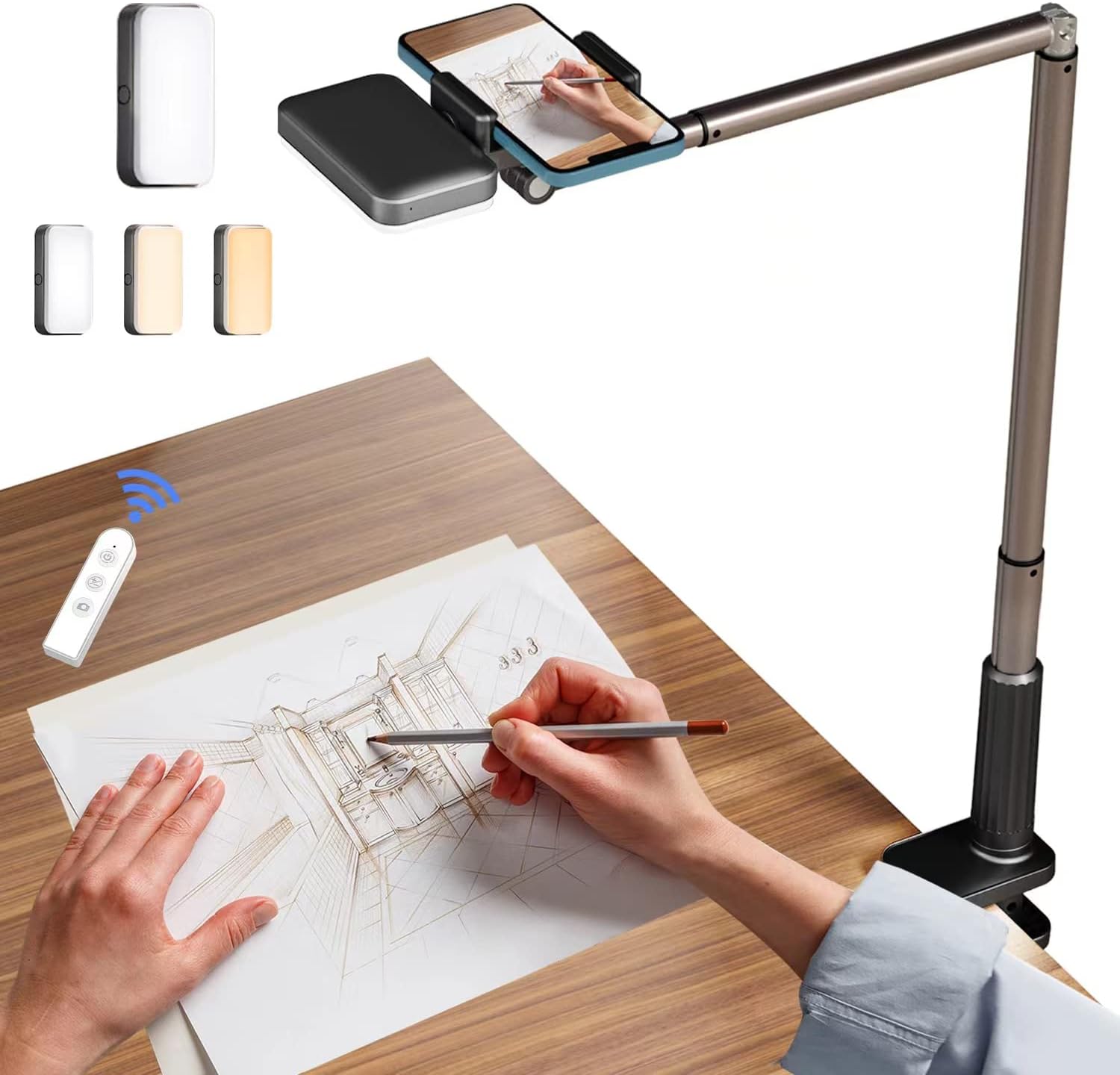 Amazon.com: Overhead Phone Mount, Articulating Arm Cell Phone Holder ...