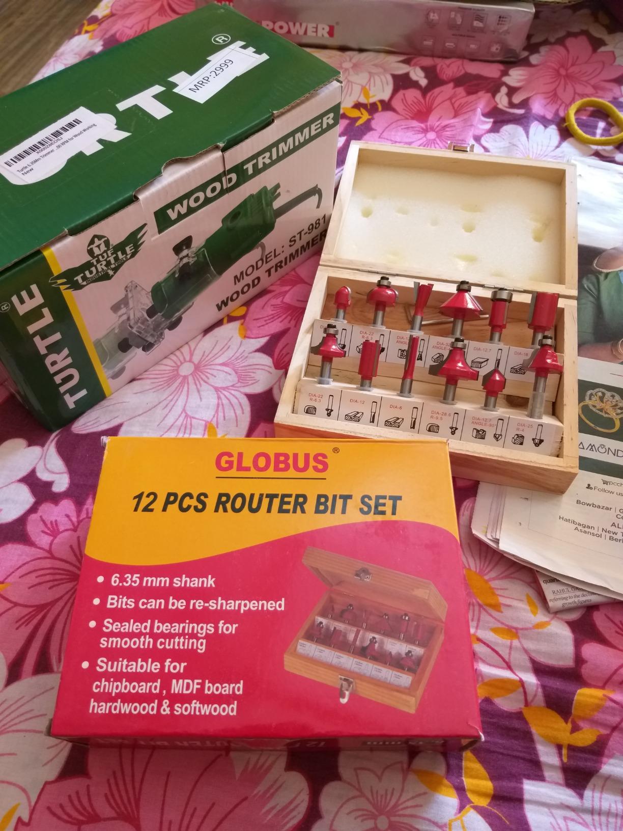 KROST 12-Pieces Multi Shapes Router/Trimmer Bit Set Combo with Wooden ...