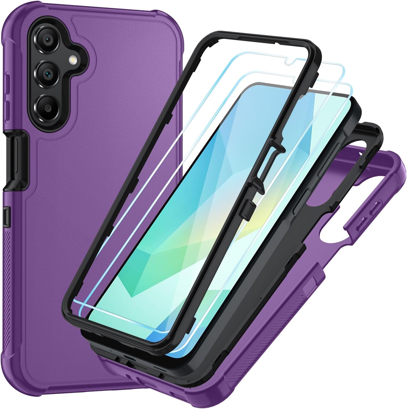 Amazon.com: Suncasetor for Samsung Galaxy A16 5G Case : 3-Layer Shockproof Phone Cover with HD ...