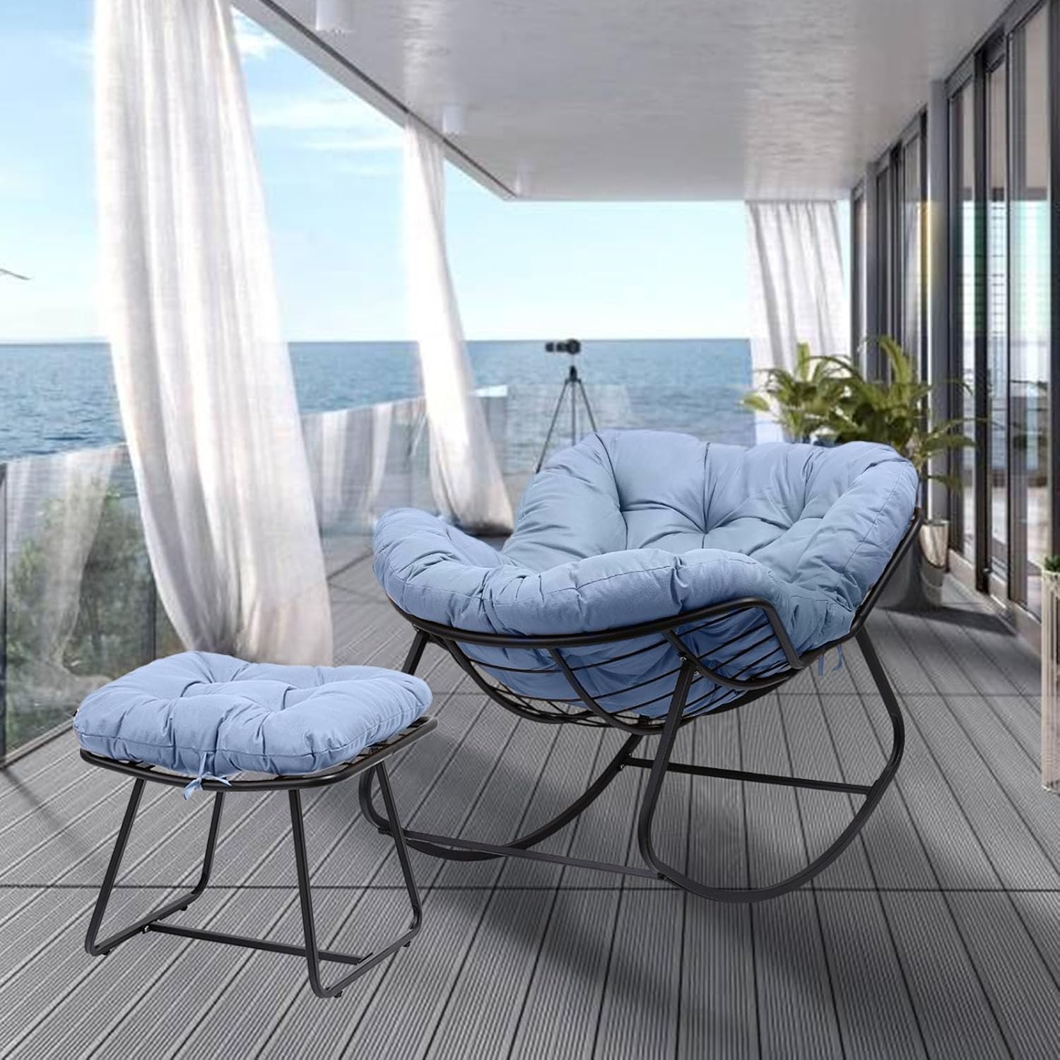 Amazon.com: Large Rocking Chair with Upholstered, Comfy Chair with ...