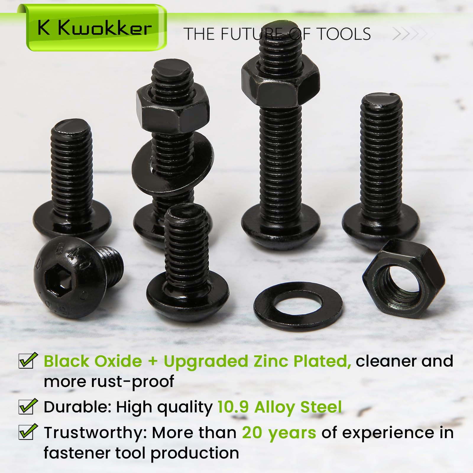 180PCS M5 Nuts and Bolts Assortment Kit 8mm-25mm, Upgraded Zinc Plated ...