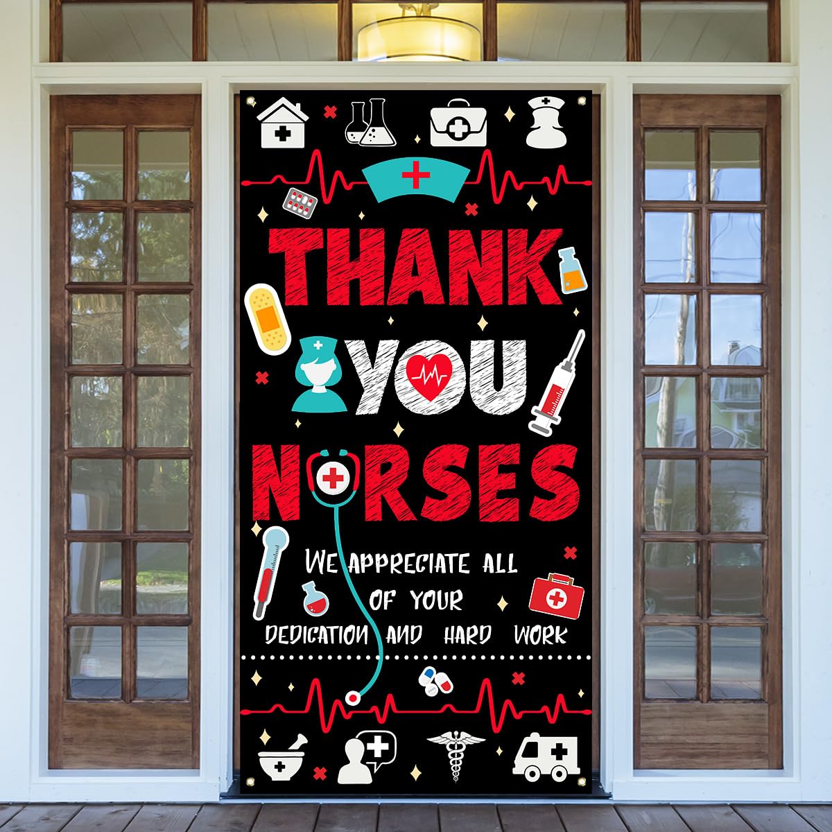 Thank you nurses decorations nurse week door cover nurses Appreciation ...