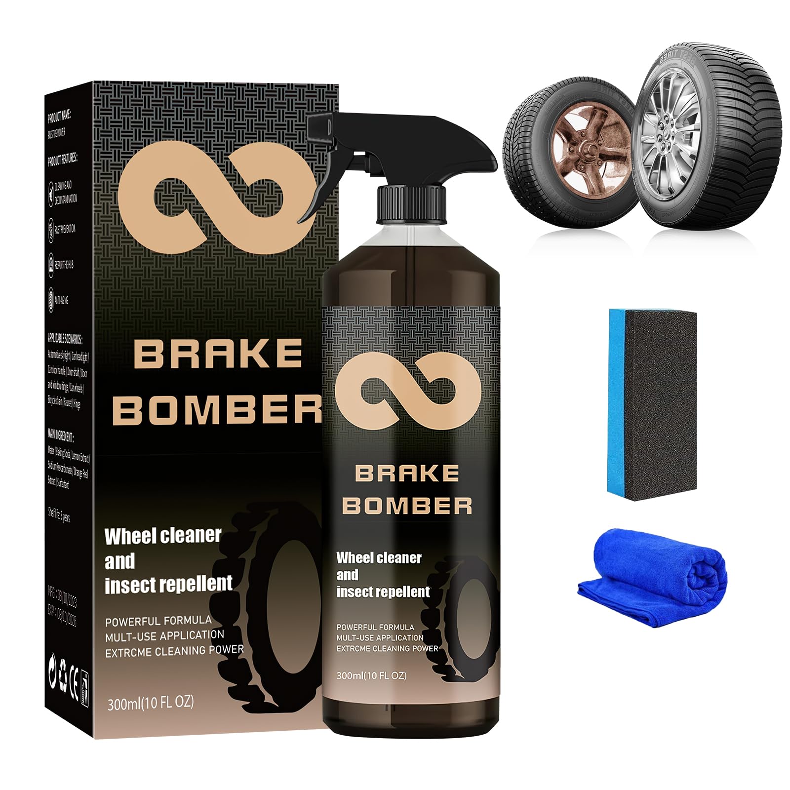 Amazon.com: 300ML Brake Bomber Cleaner Powerful Non-Acid Wheel Cleaner ...