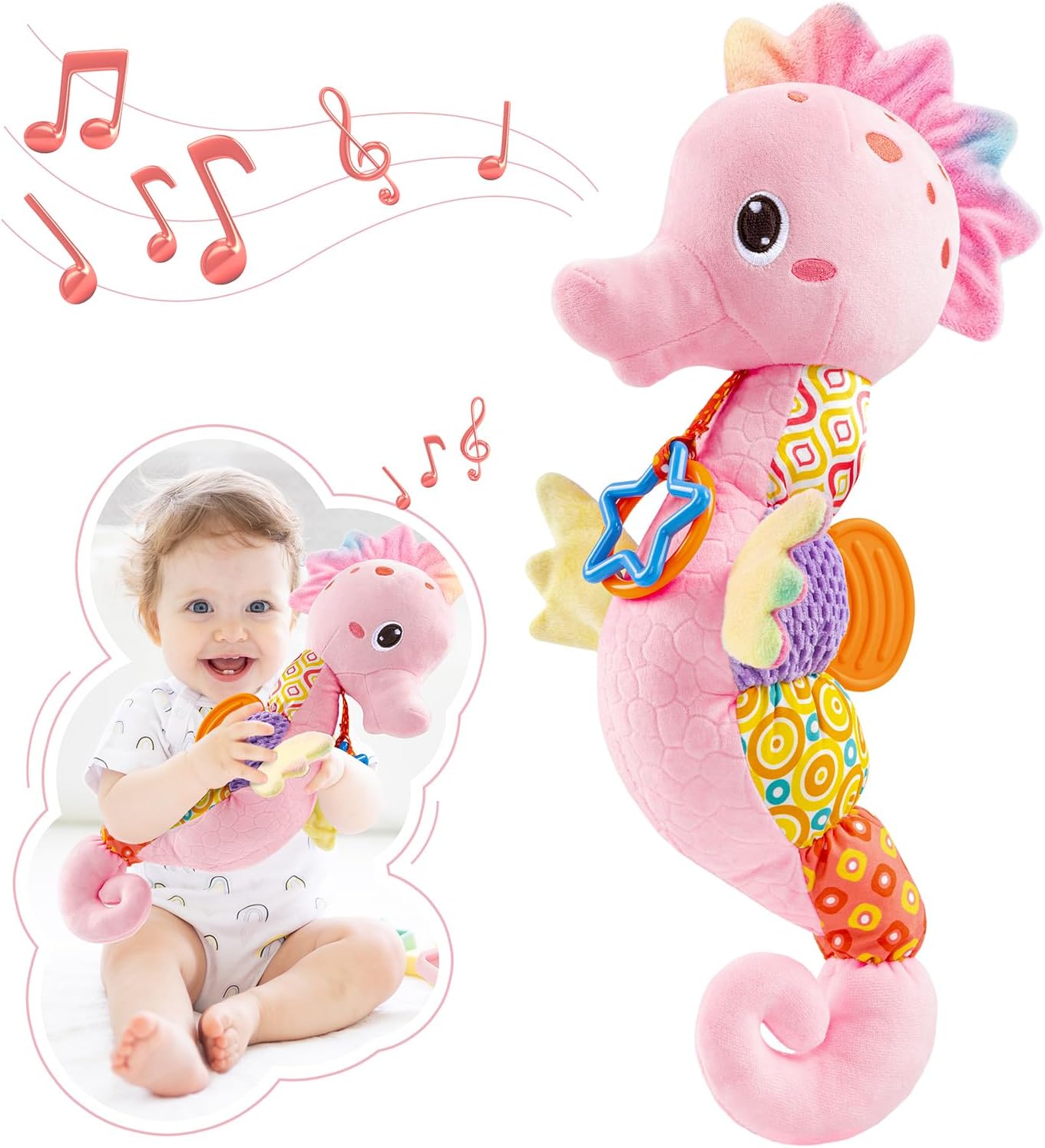 Amazon.com: AWOTOY Baby Toys 0 to 12 Months, Musical Stuffed Animal ...
