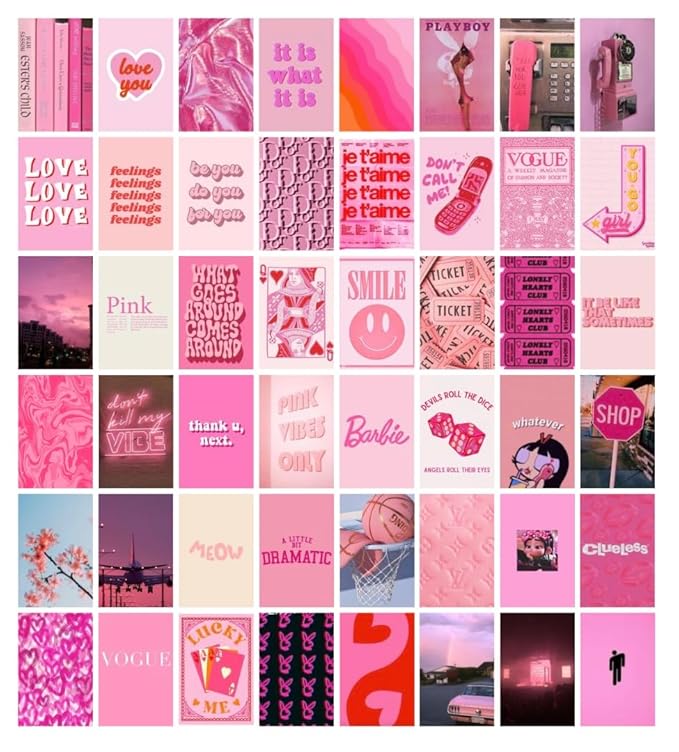 Pink Wall Posters Aesthetic, Room Decor Posters for Room Decoration ...