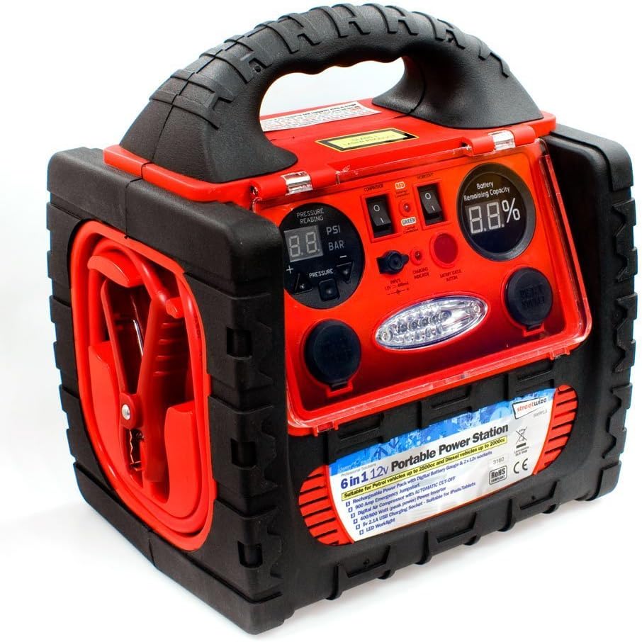 Streetwize Volt Power Pack 6 in 1 12v 900Amp 400w Inverter & Digital ...