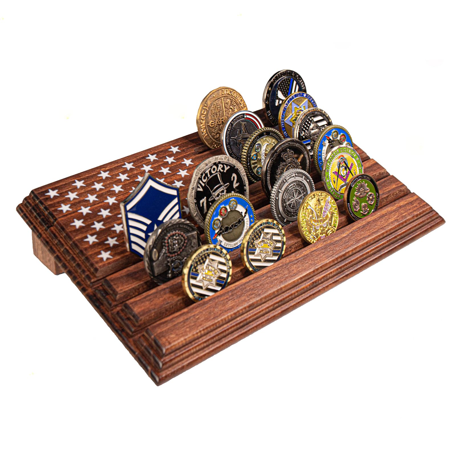 Amazon.com: Sikolyn Challenge Coin Display Holder 6 Rows Coin Stand ...
