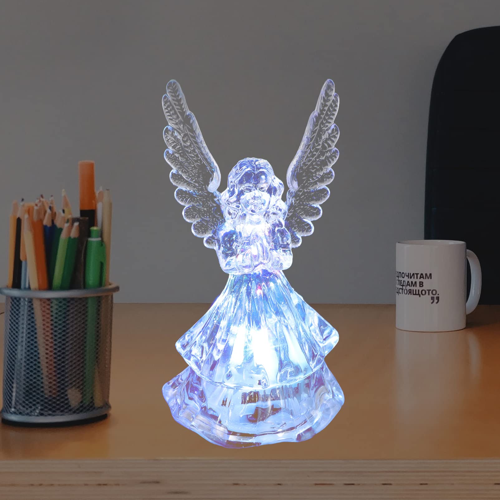 Angel Night Light Changing Colors SUPERIORVZND 3D Angel Night Light