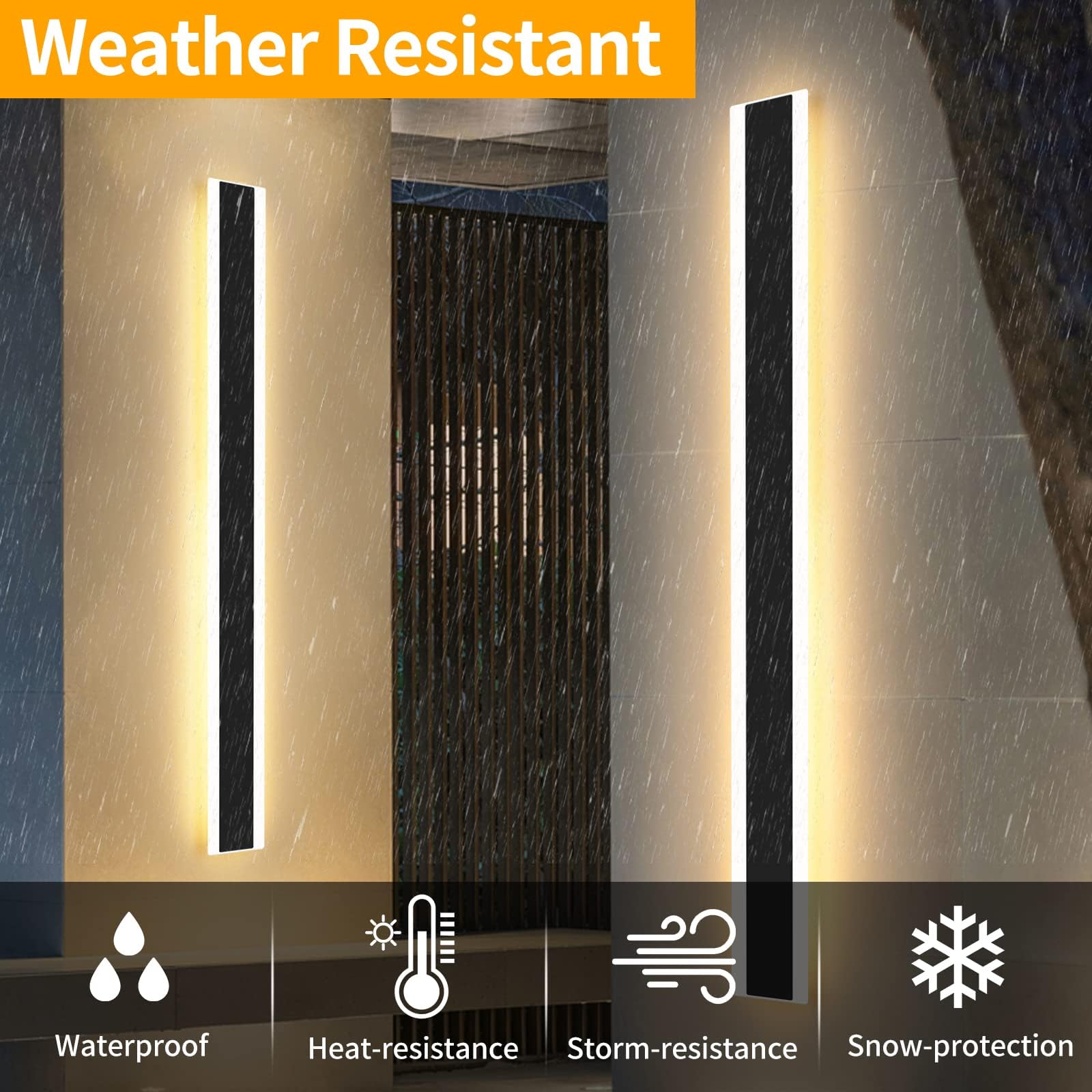 Snapklik.com : Modern Outdoor LED Wall Light, 59Inch Long Linear Wall ...