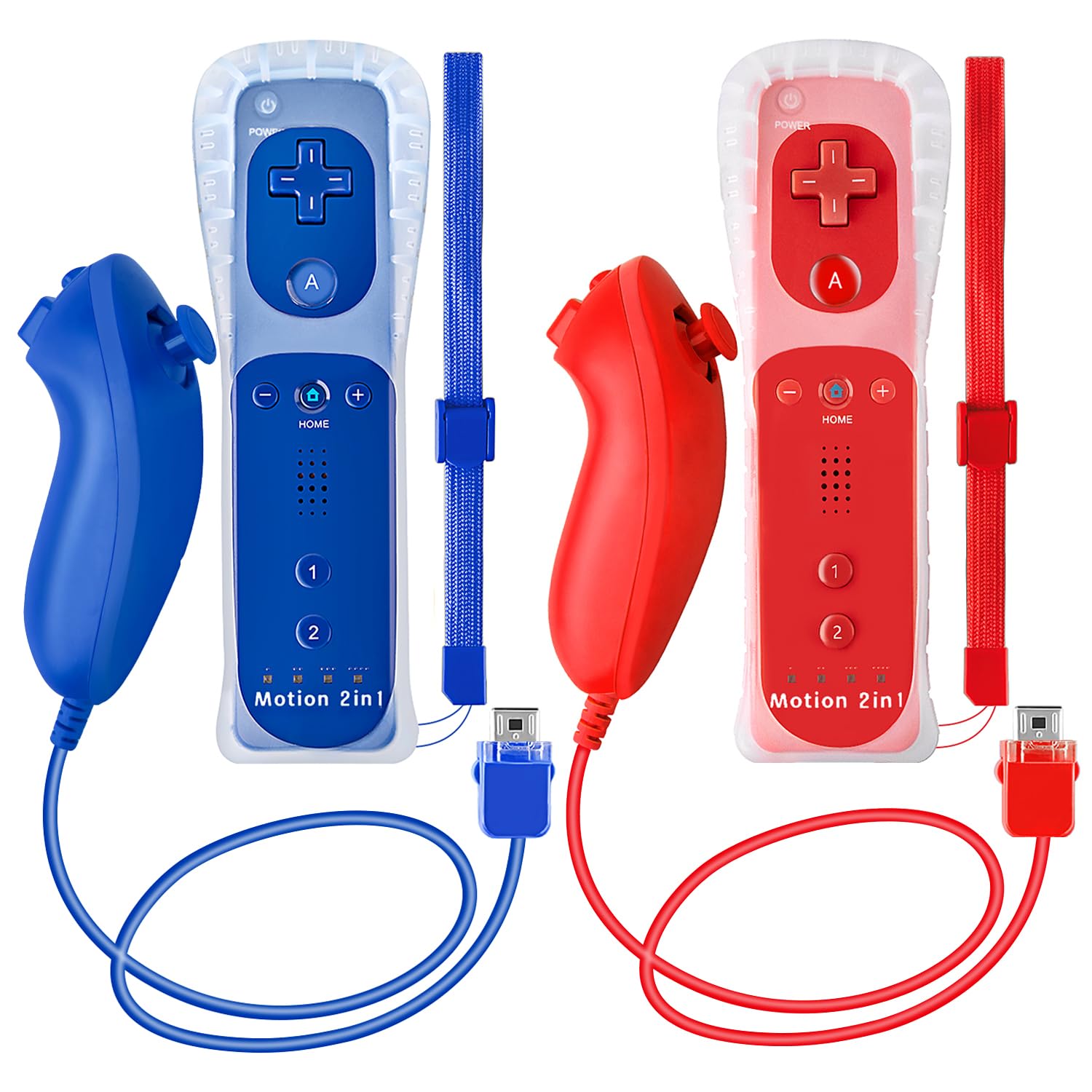 Amazon.com: NC 2Pack Motion Plus Wii Controllers with Nunchucks,Wii ...