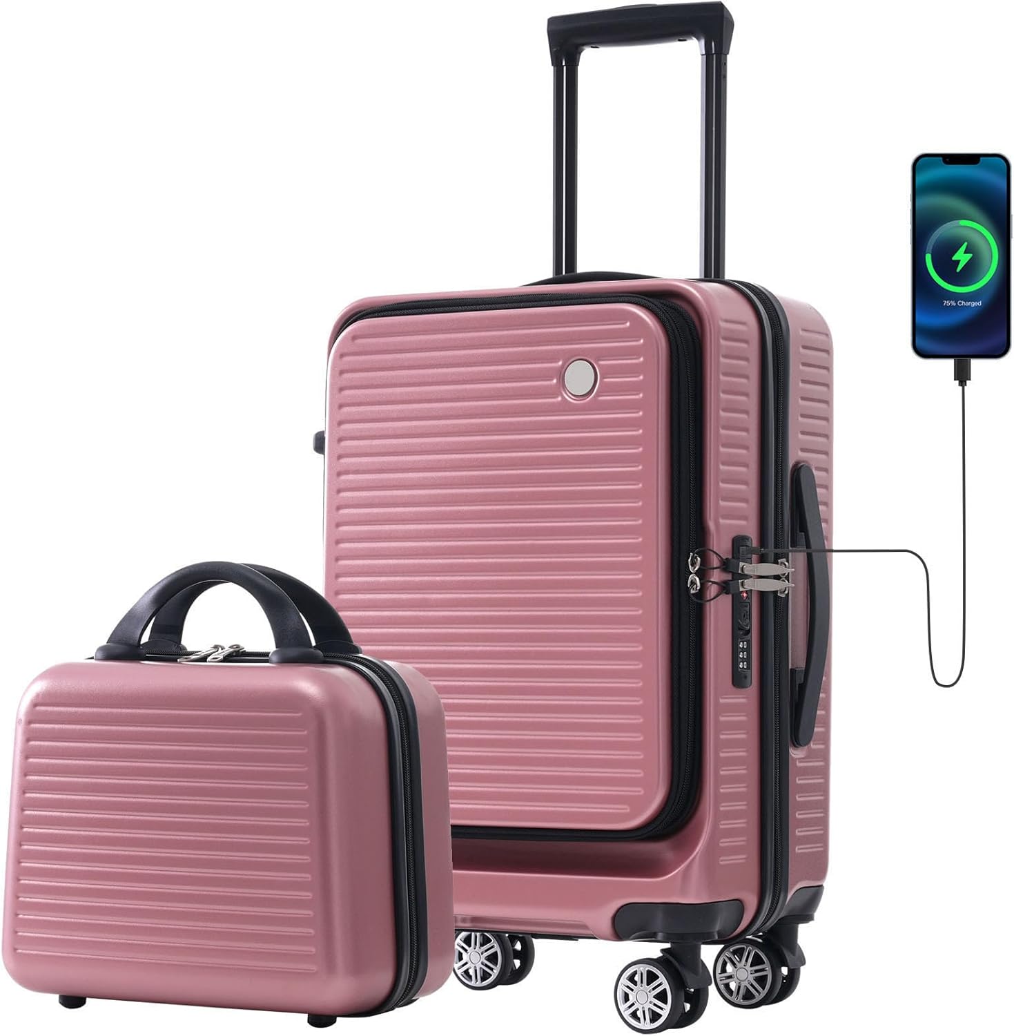 Amazon.com | Mdhitsox Carry On Luggage, 20 Inch Front Open Luggage with ...