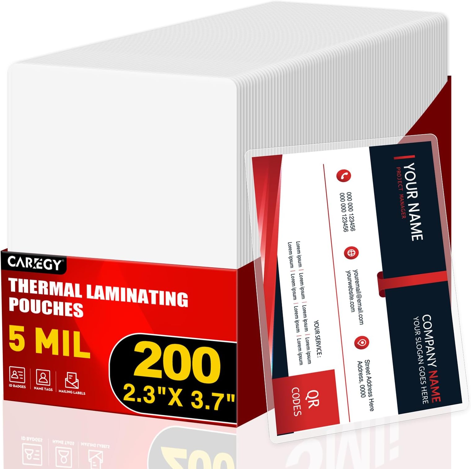 Amazon.com : 100 Pack Thermal Laminating Sheets 5 Mil, Universal Self ...