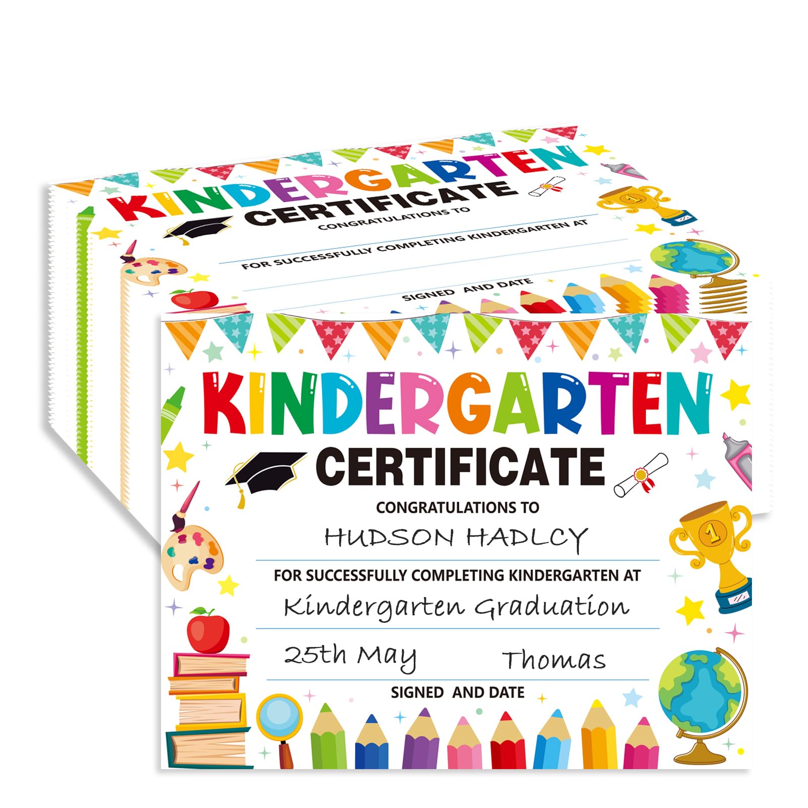 Snapklik.com : 30 Piece Kindergarten Certificate - Preschool Color ...
