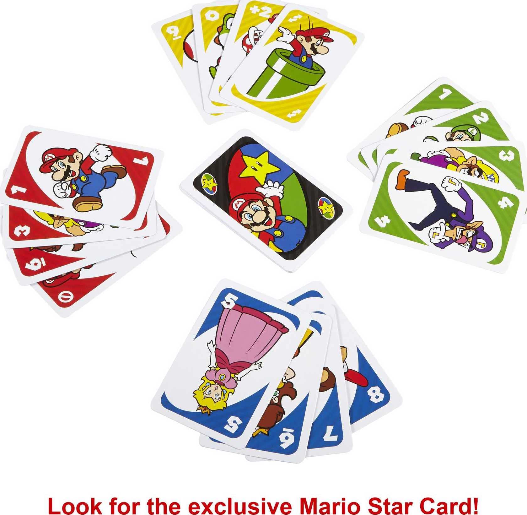 UNO Super Mario Card Game Animated Character Themed Collector Deck 112 ...