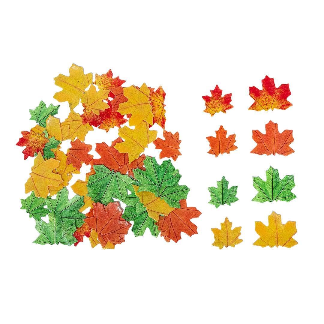 Amazon.com: Edible Fall leaves 90pcs Gold Cupcake Toppers Autumn Maple ...