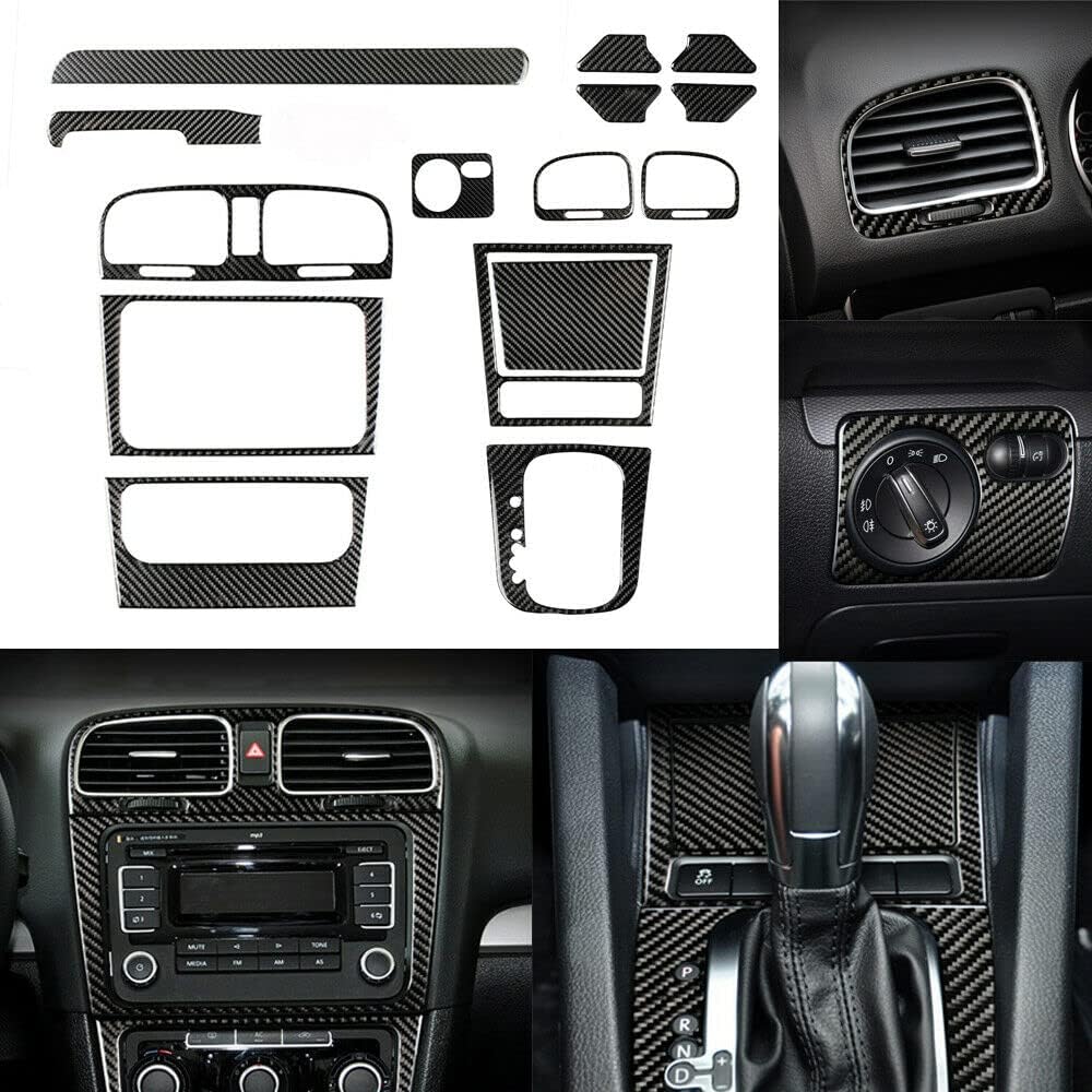 Amazon.com: Car Interior Accessories 15 Pieces Carbon Fiber Interior ...