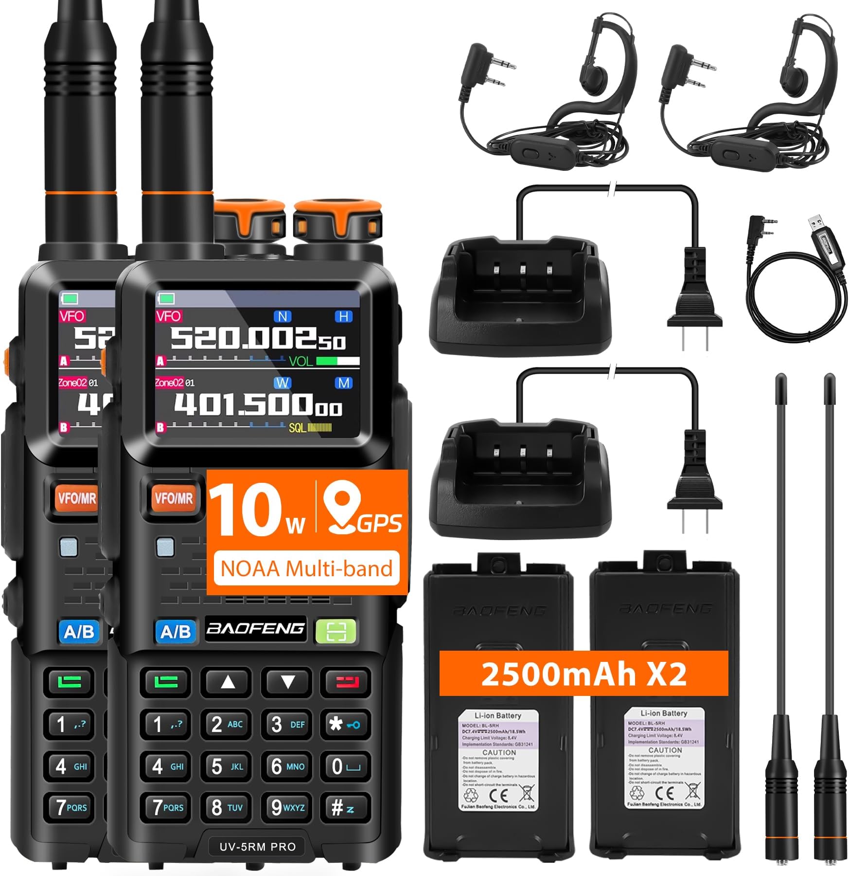 Amazon.com: BAOFENG UV-5RM 10W Handheld Ham Radio Long Range, Portable ...
