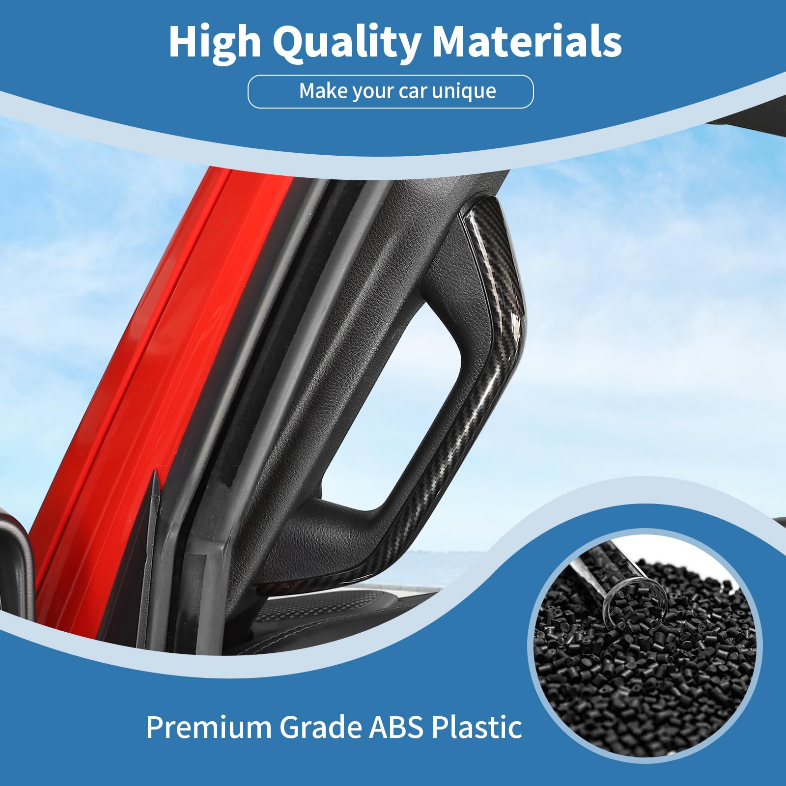 Grab Handle Trim JWWY A&B Pillar Grab Handle Covers For Jeep Wrangler ...