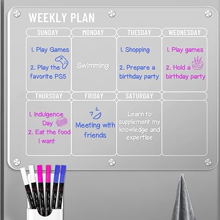 Amazon.com : Acrylic Meal Planner Magnetic Menu Board for Kitchen ...