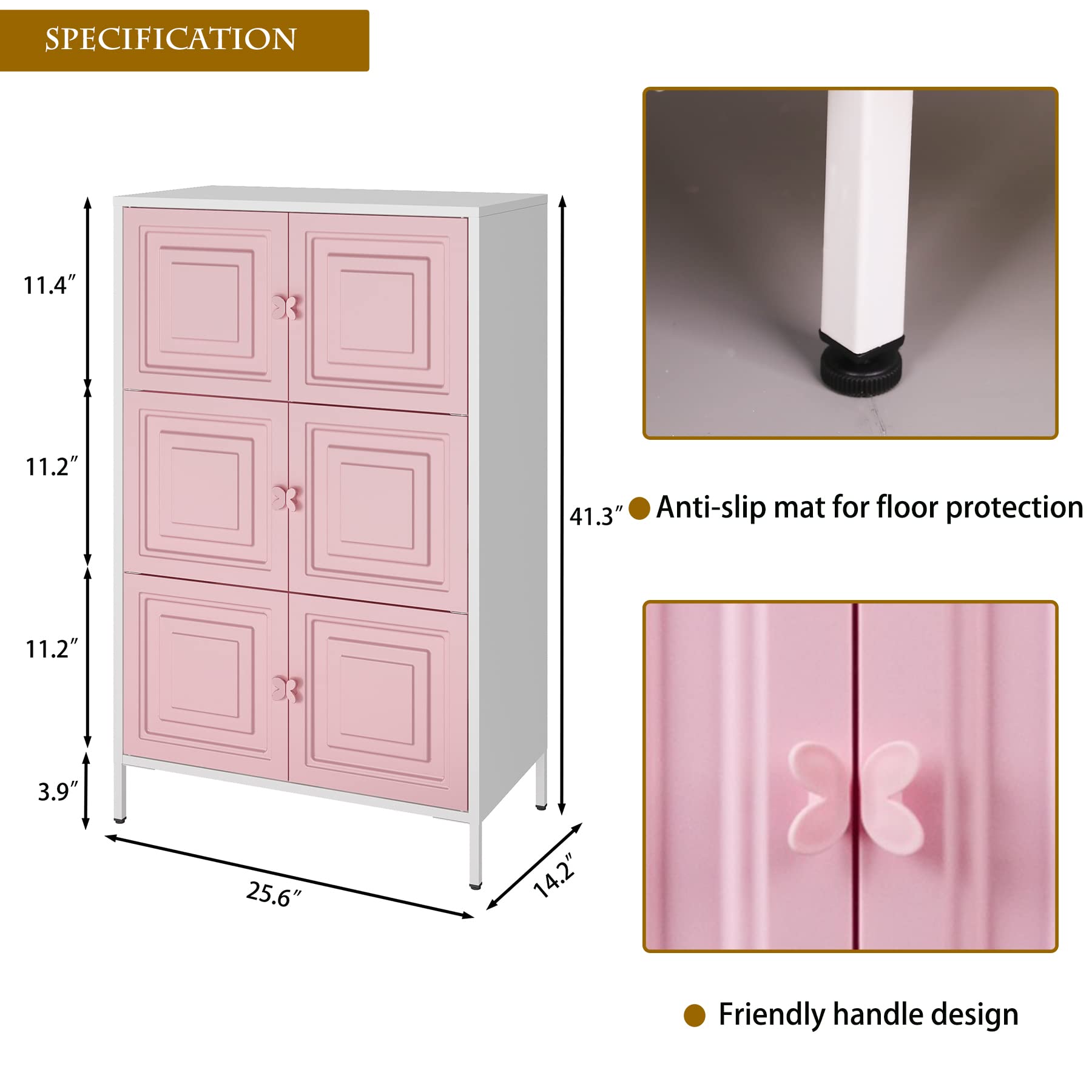 MIOCASA Metal Locker with 6 Doors Storage Cabinet Home and School ...